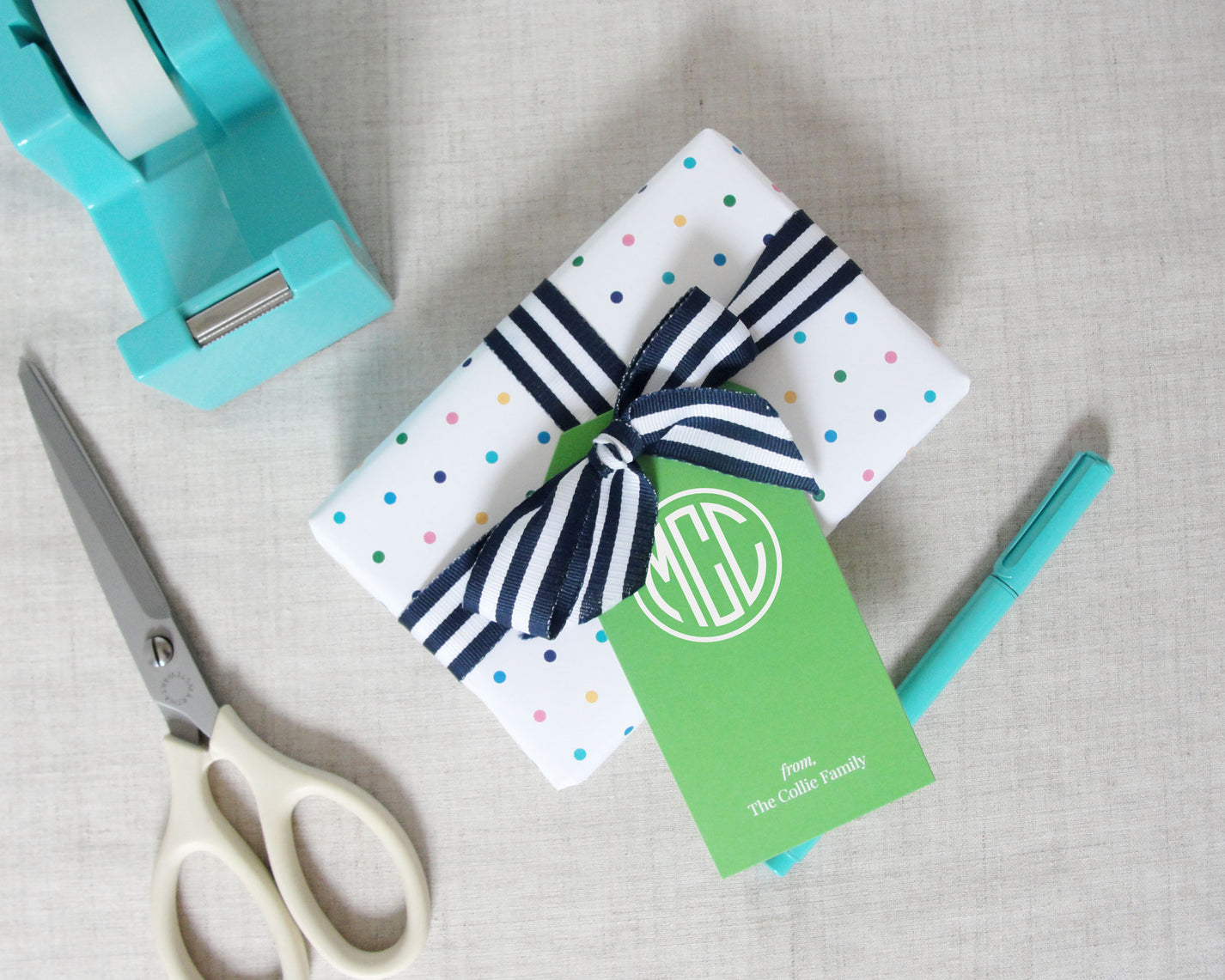 Solid Colored Monogram Gift Tags – Meredith Collie Paper & Design